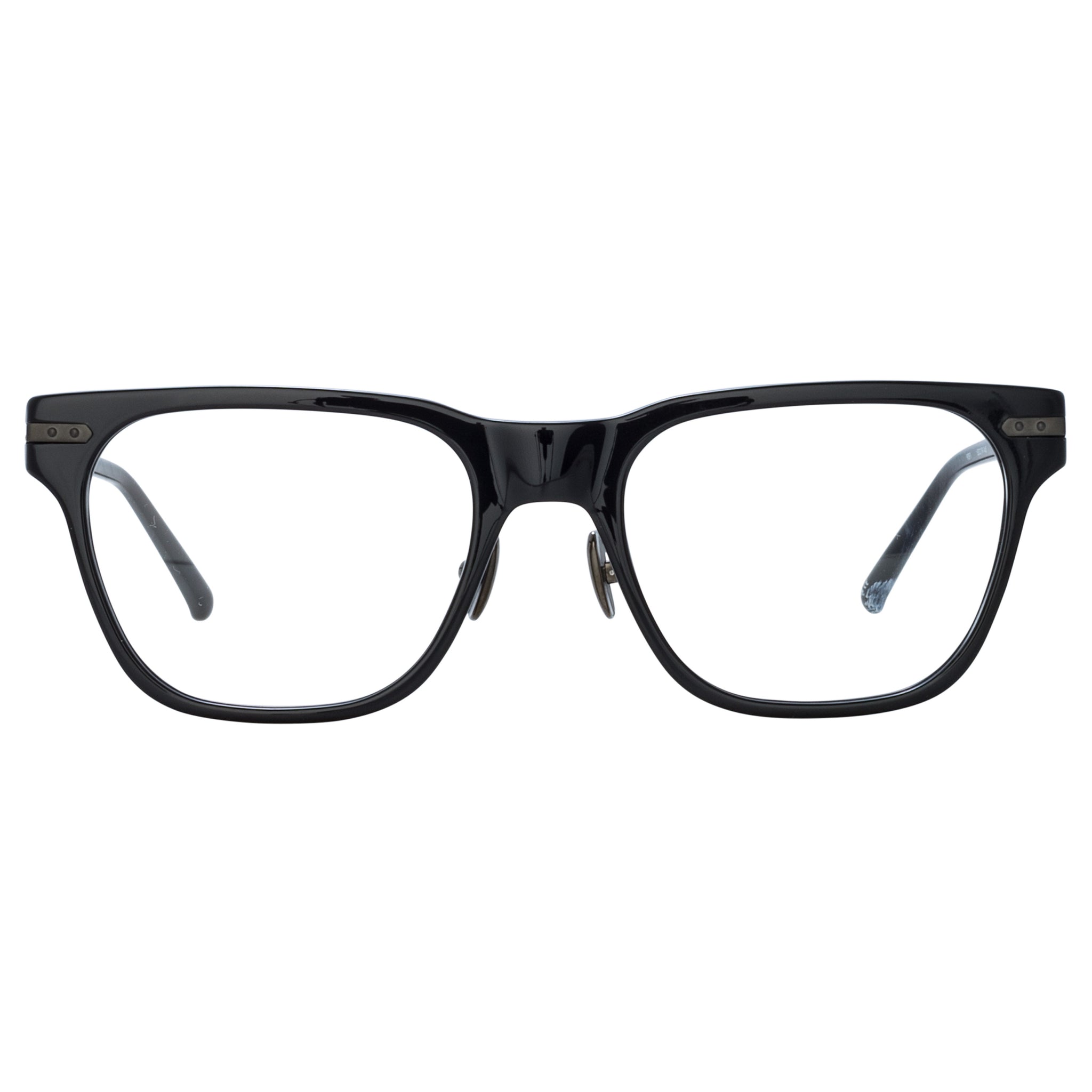 Cove Optical D-Frame in Black and Matt Nickel (Asian Fit) by LINDA FARROW