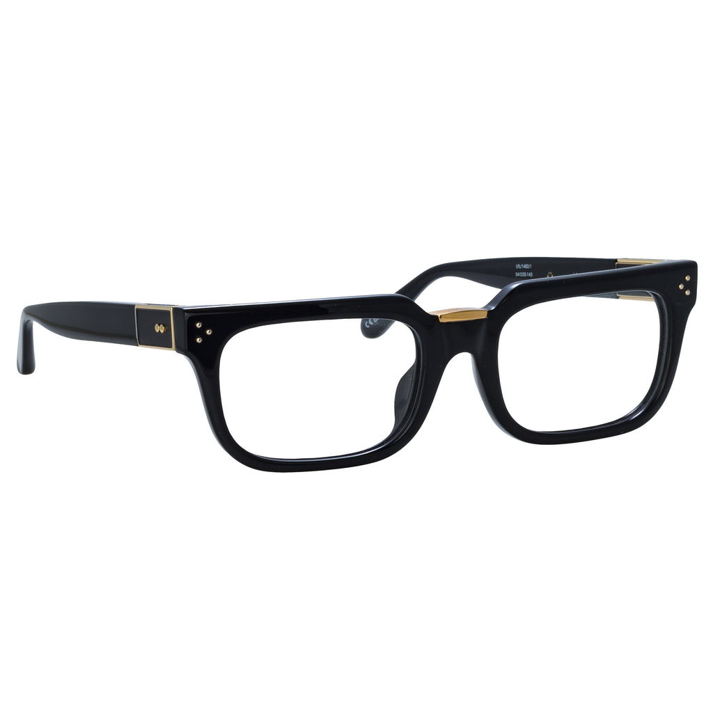 Yoan Angular Optical Frame in Black by LINDA FARROW – LINDA FARROW (U.K.)